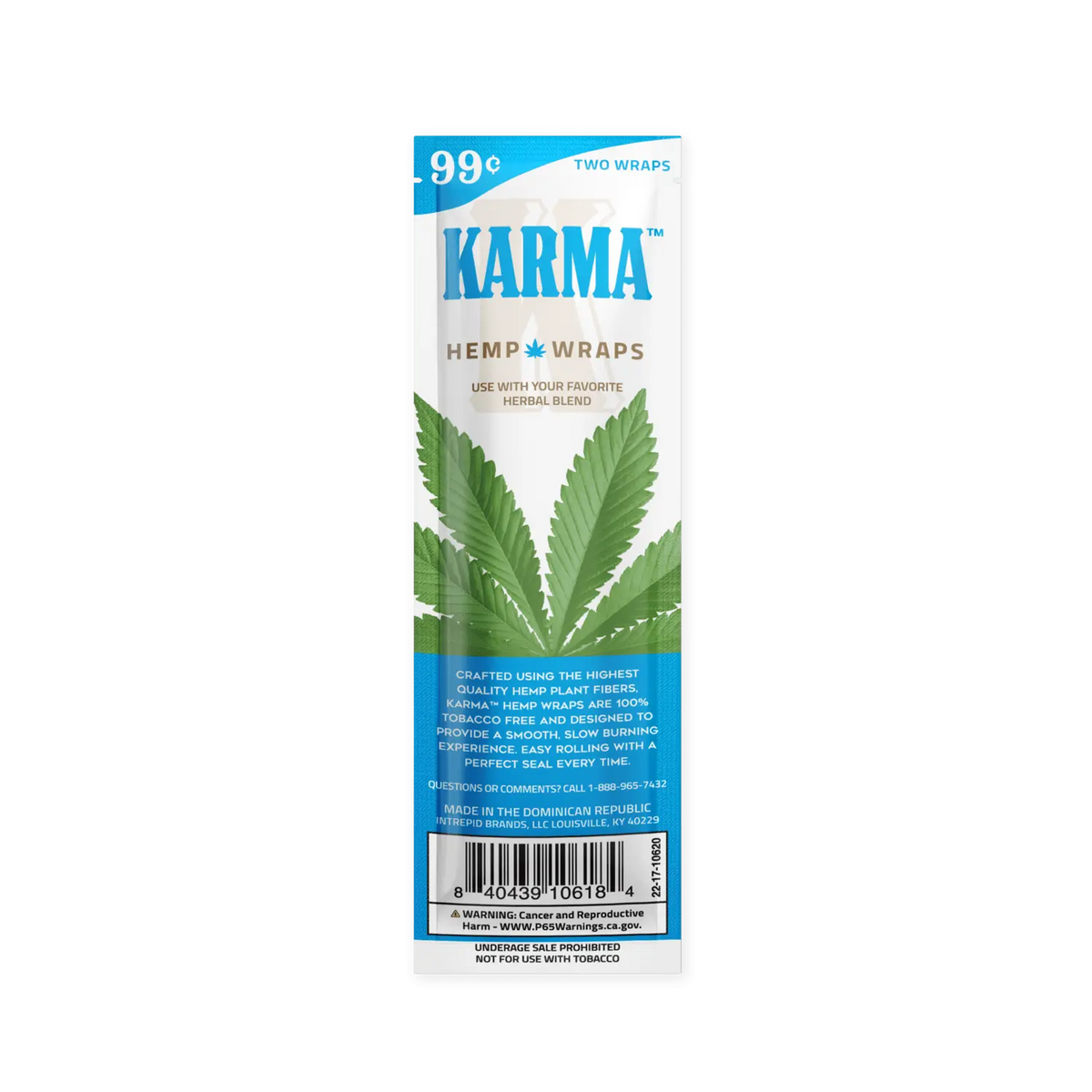 KARMA Hemp Wraps - Blazin' Blue – Zig-Zag Wholesale