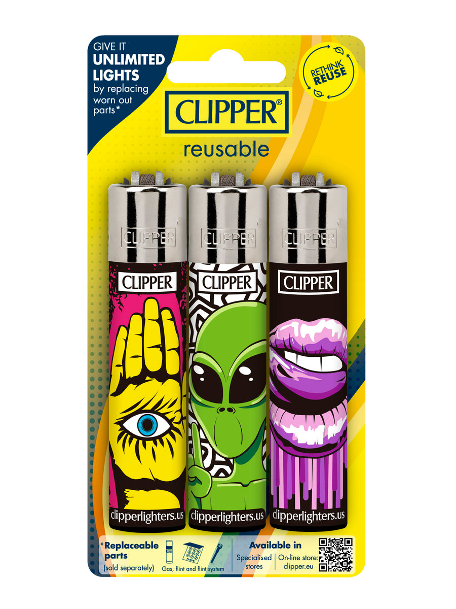 3PK Blister Clipper Lighters: Mixed Design, 36ct | Zig-Zag – Zig-Zag ...